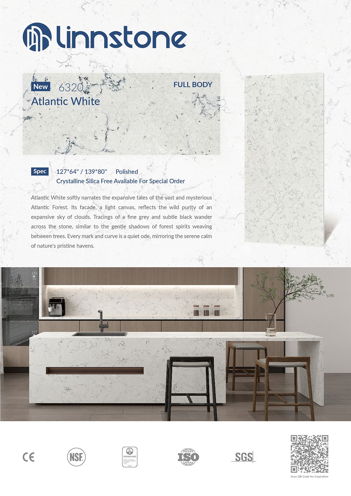 6320 Atlantic White-New Release 2024 - Linnstone Quartz